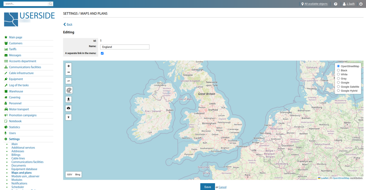 Settings - Maps and plans — WiKi - UserSide