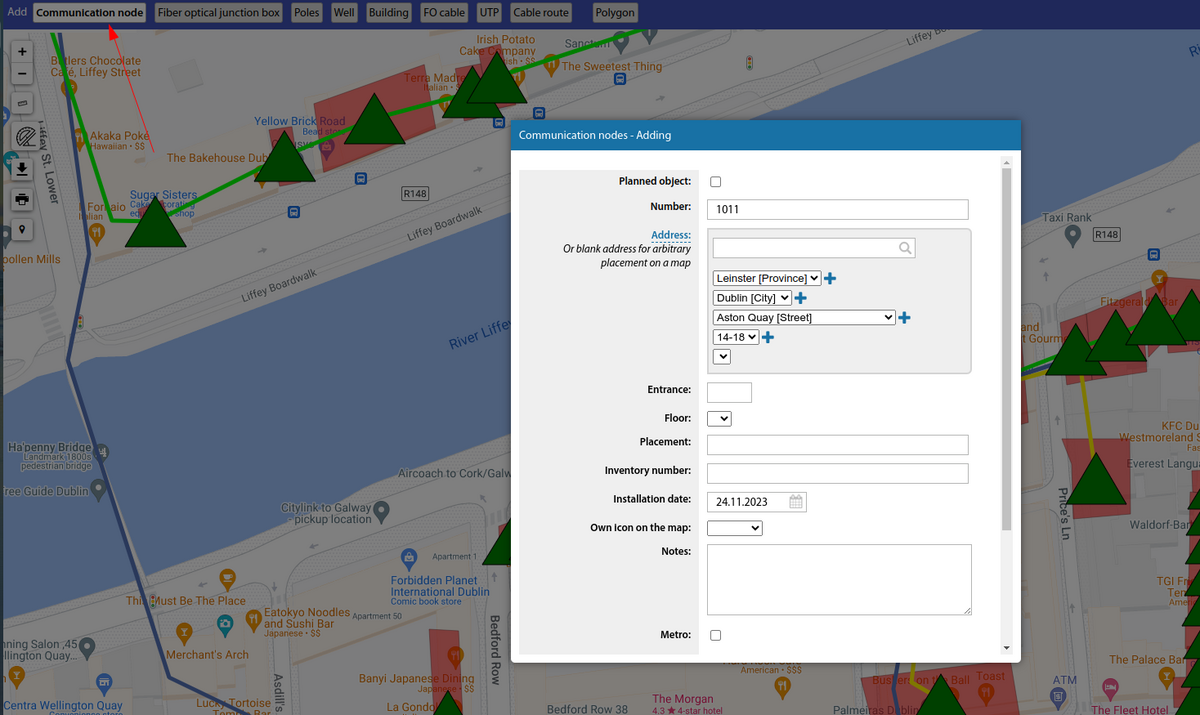 Communications installations card — WiKi - UserSide