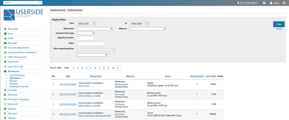 Operations — WiKi - UserSide