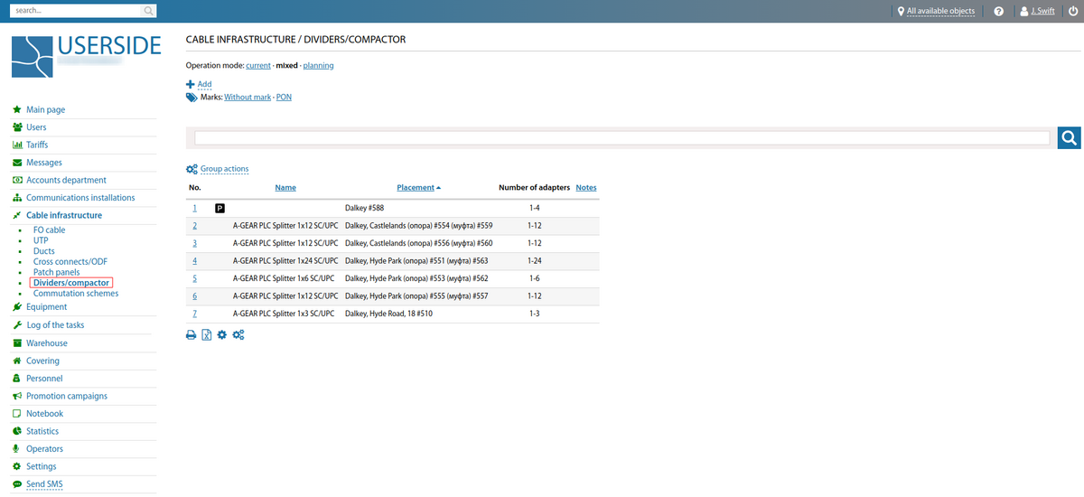 Dividers/compactor — WiKi - UserSide