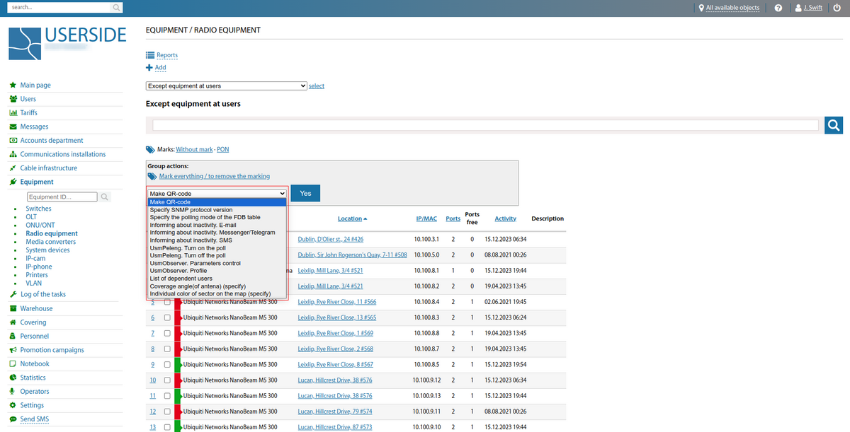 Radio equipment — WiKi - UserSide