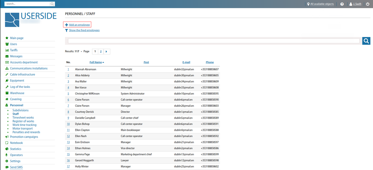 Staff — WiKi - UserSide